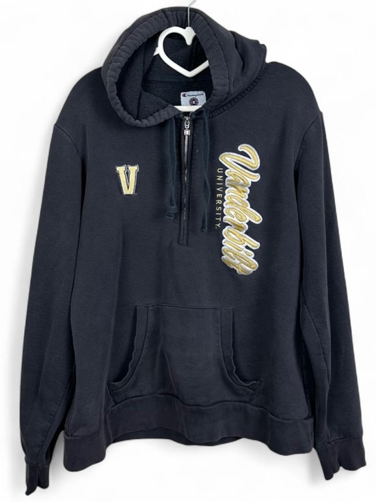 Champion | Tops | Champion Black Jacket With Red And Navy Logo Patch ...